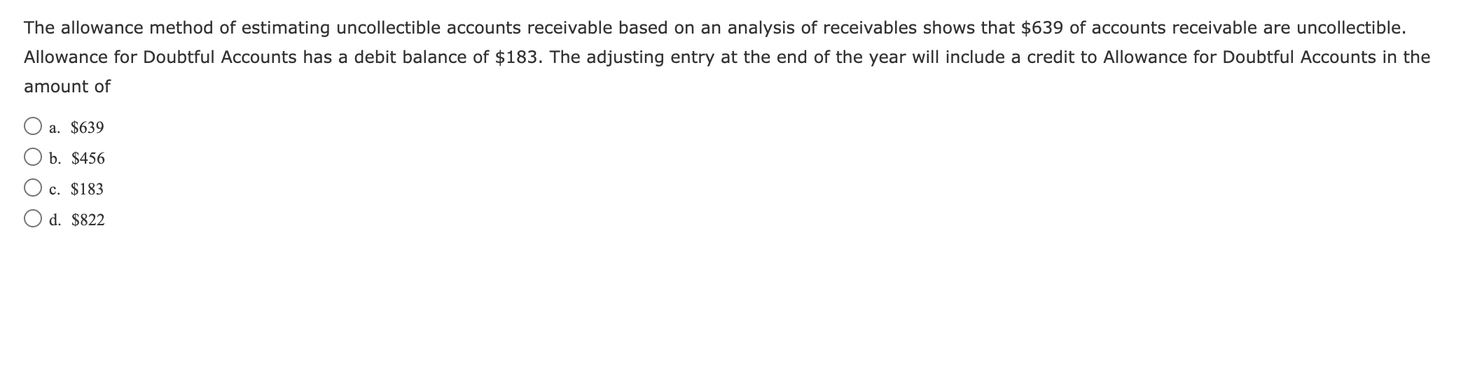 Solved The allowance method of estimating uncollectible | Chegg.com