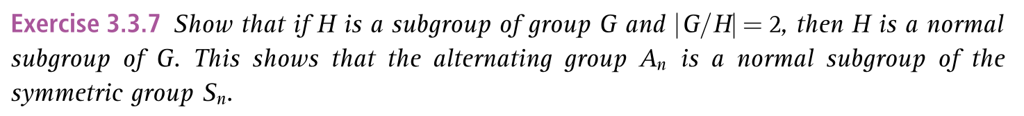 Solved Definition 3.3.2 A subgroup H of the group G is | Chegg.com