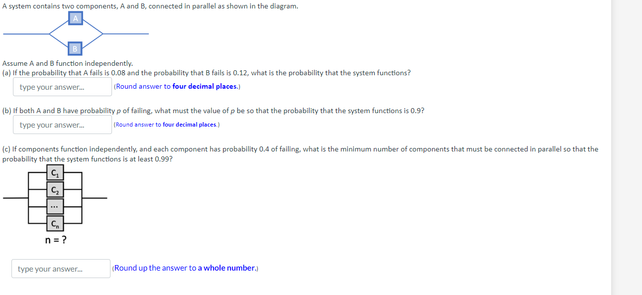 Solved A system contains two components, A and B, connected | Chegg.com