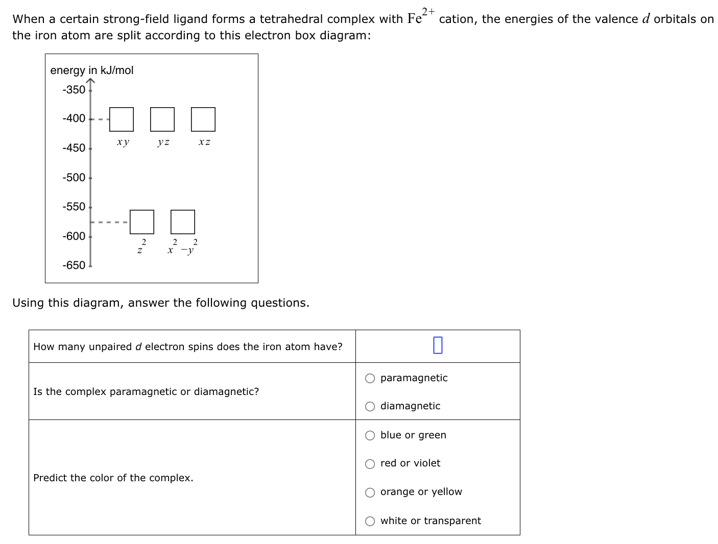Solved When a certain strong-field ligand forms a | Chegg.com