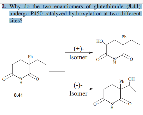Solved Why do the two enantiomers of glutethimide (8.41) | Chegg.com