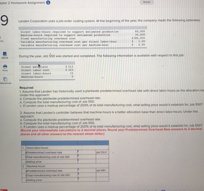 Question & Answer: Landen Corporation uses a job-order costing system ... Question & Answer: Landen Corporation uses a job-order costing system ...