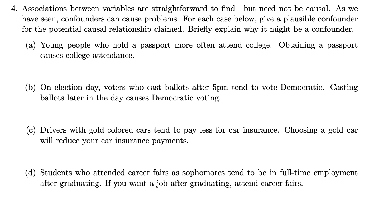 Solved Data Science Associations between variables are | Chegg.com
