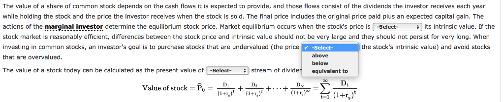 Solved Stocks and Their Valuation: Discounted Dividend Model | Chegg.com