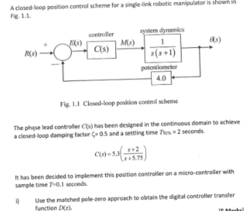 A closed-loop position control scheme for a | Chegg.com