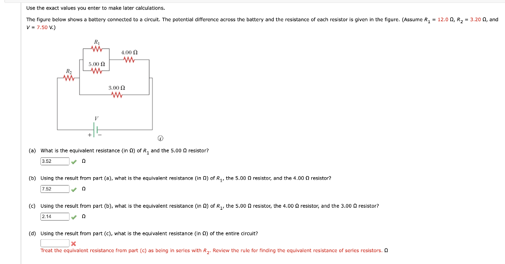 Solved Use the exact values you enter to make later | Chegg.com