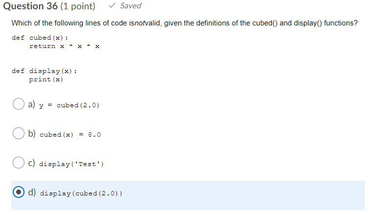 Solved Question 1 (1 point) A sequence of instructions that | Chegg.com