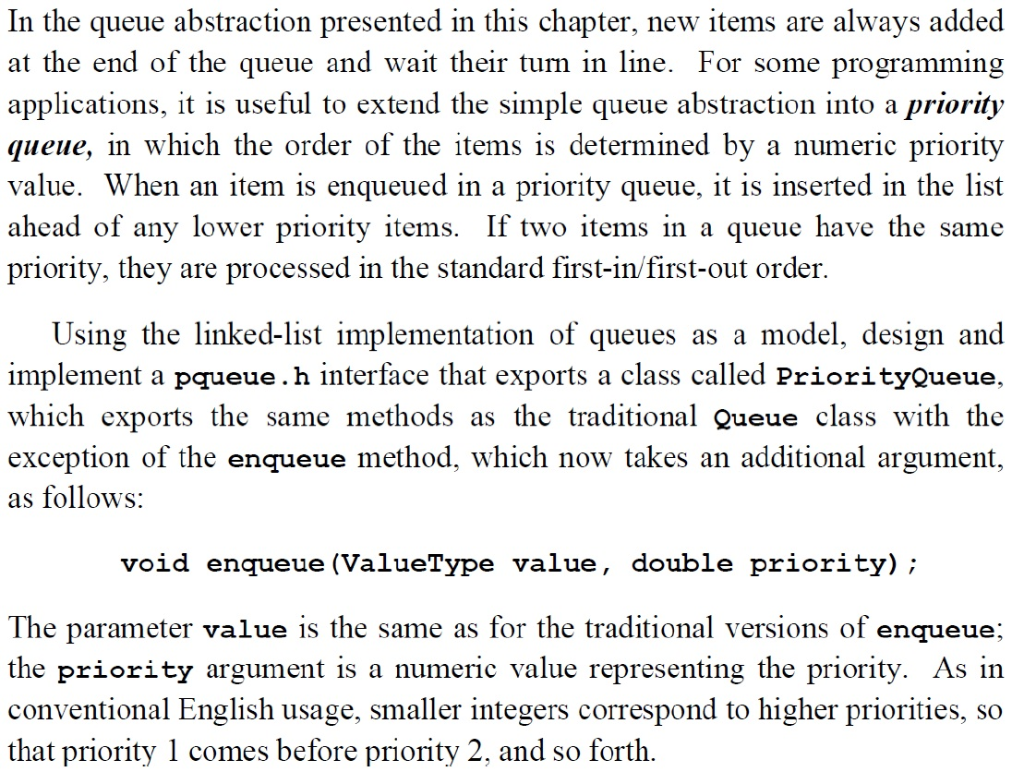 Solved Fill the file pqueue_list.h. You should use | Chegg.com
