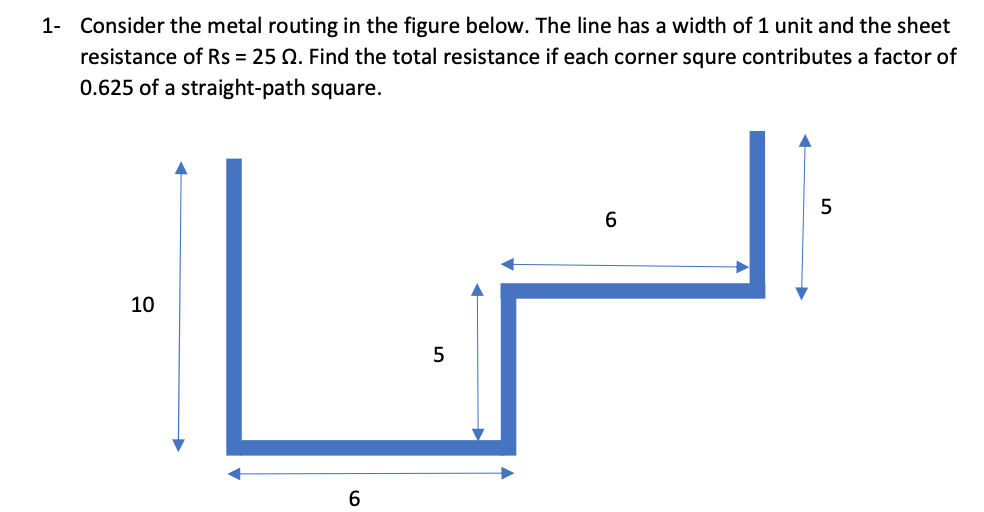 Solved 1- Consider the metal routing in the figure below. | Chegg.com