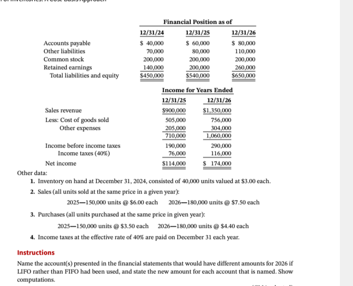 Solved P7.7 (LO 3) (Financial Statement Effects of FIFO and | Chegg.com