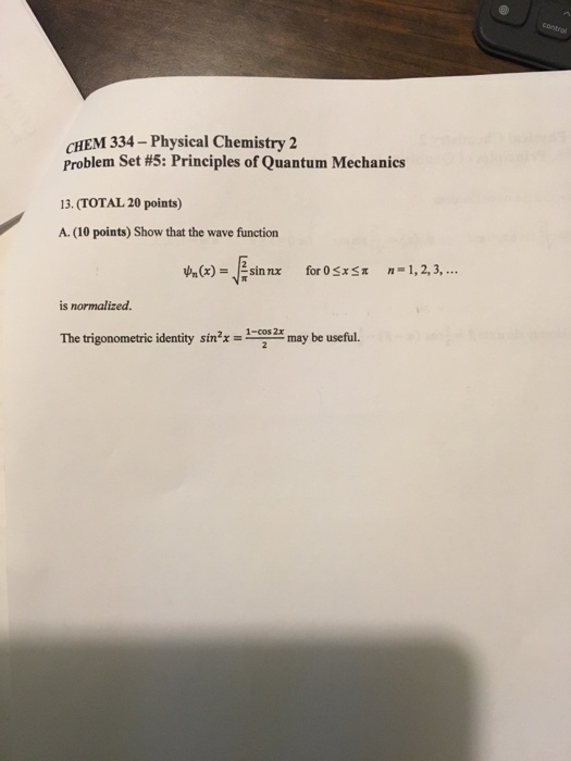 Solved Show that the wave function psi_n(x) = square root | Chegg.com