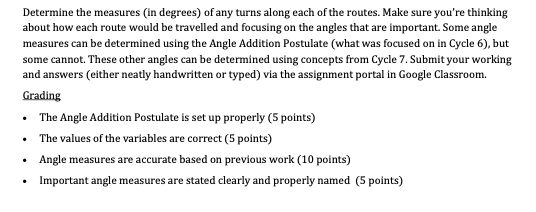 Determine the measures (in degrees) of any turns | Chegg.com