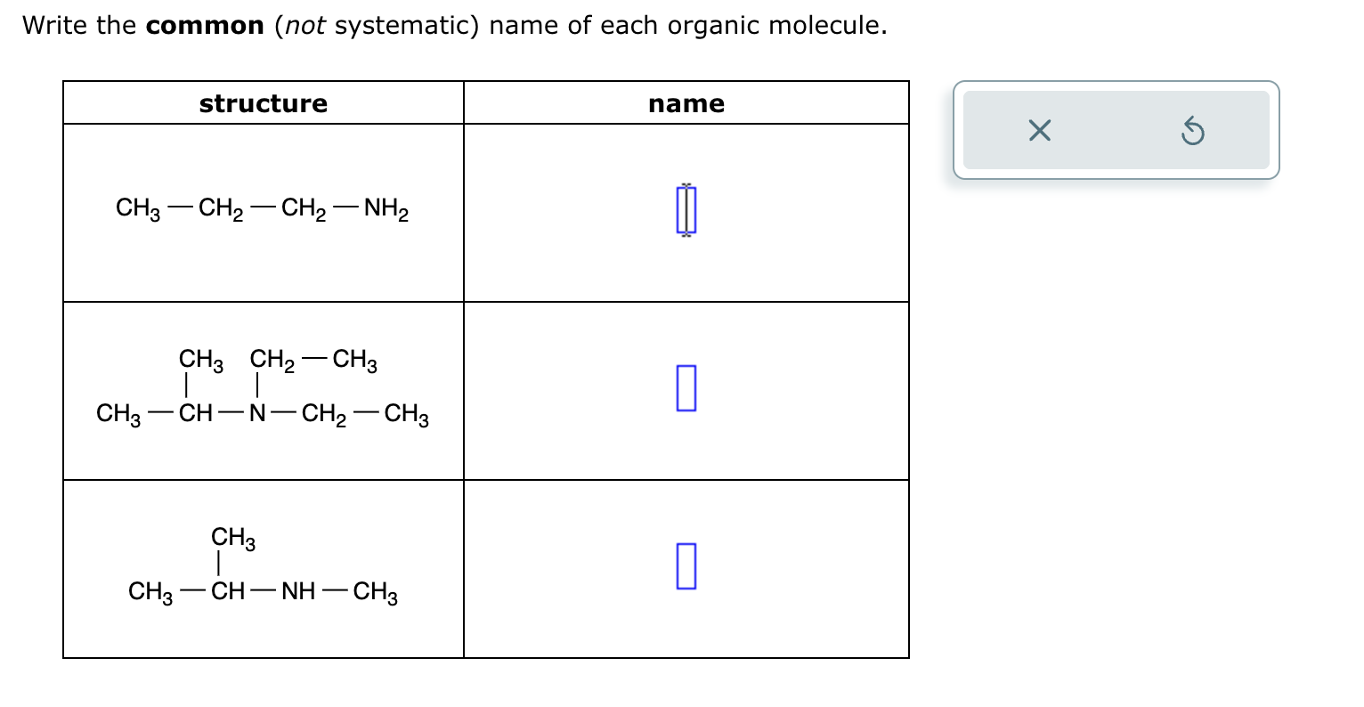 Solved Write the common (not systematic) ﻿name of each | Chegg.com