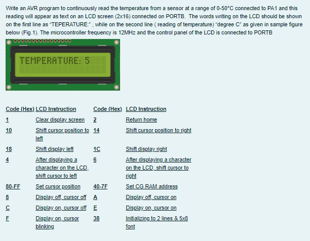 Solved Write An Avr Program To Continuously Read The 
