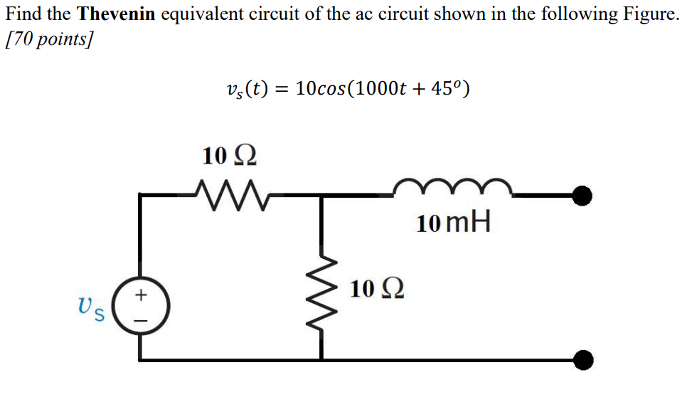 Solved Find the Thevenin equivalent circuit of the ac | Chegg.com