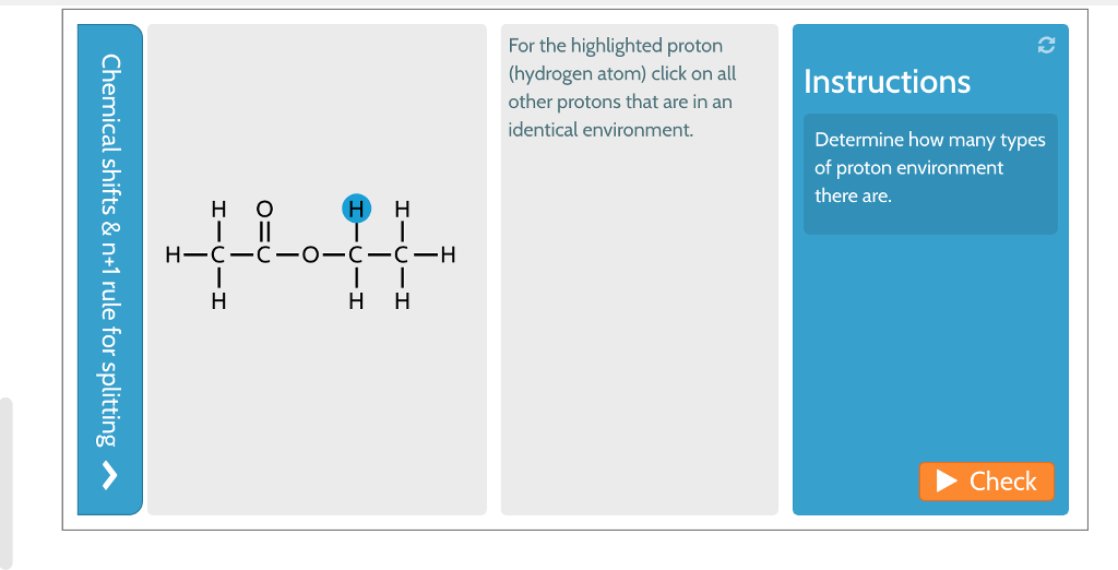 Solved For the highlighted proton hydrogen atom) click on | Chegg.com