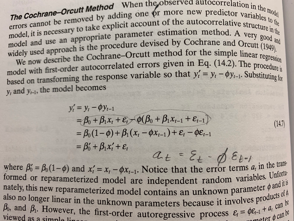 3. Consider a applying the Cochrane Orcutt method, | Chegg.com