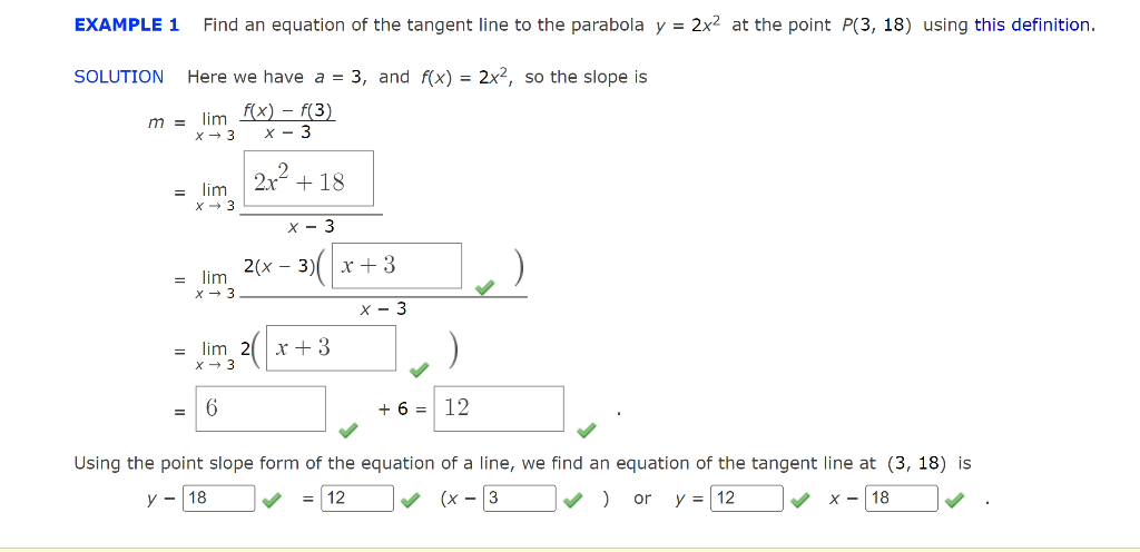 Solved EXAMPLE 1 Find an equation of the tangent line to the | Chegg.com