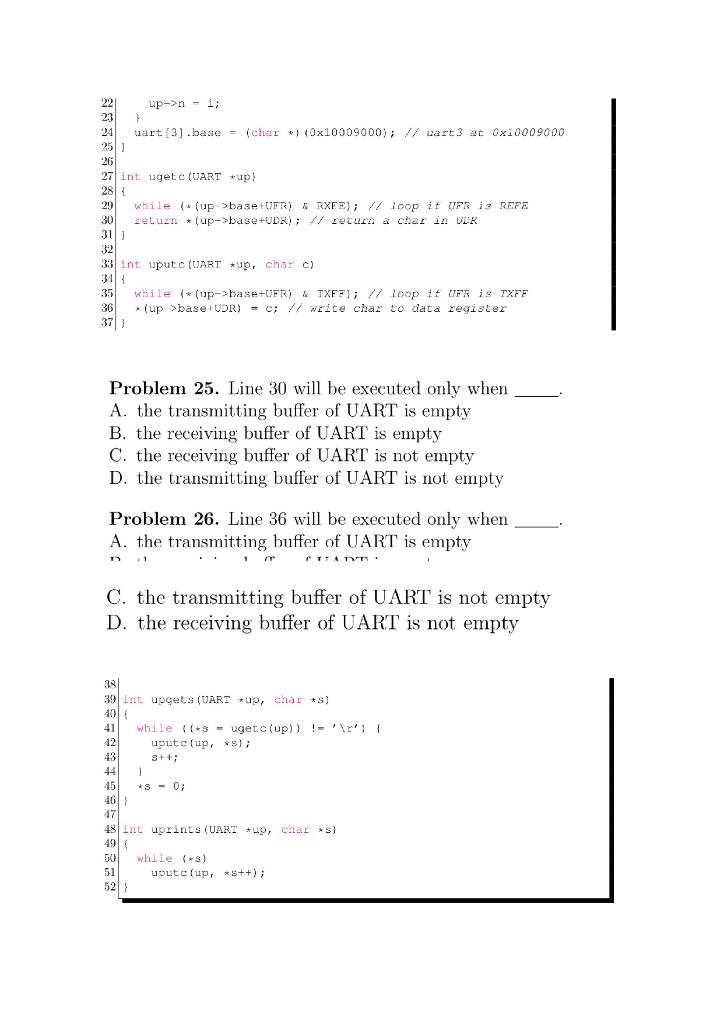 Problem 29. The main function must call_to initialize | Chegg.com