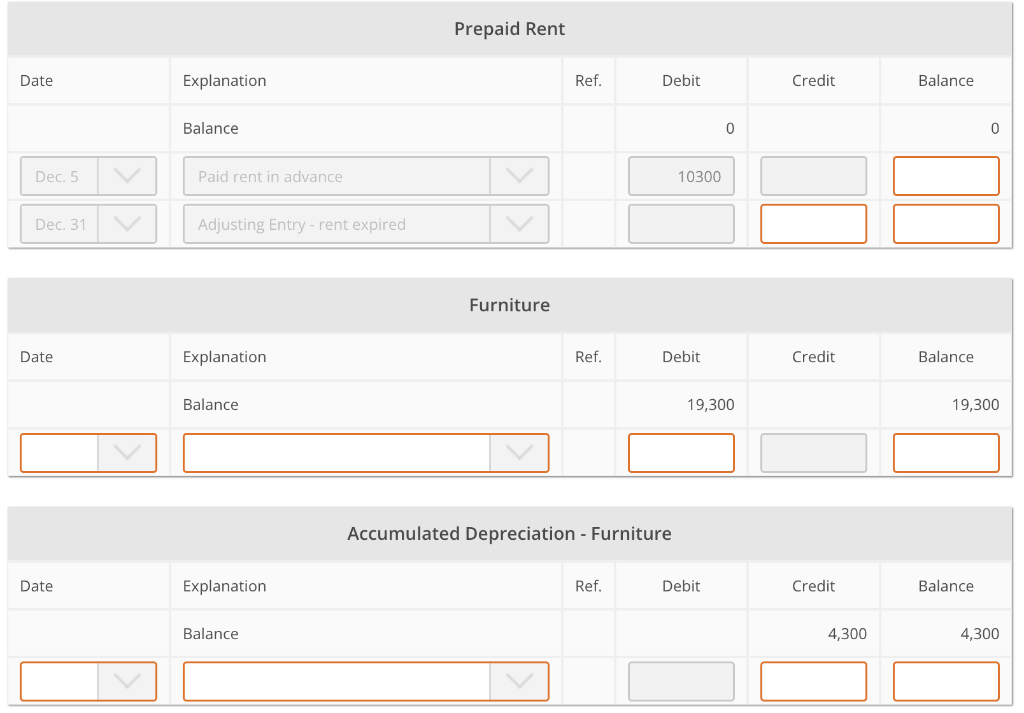Solved earned. 31 Adjusted for rent expired during December. | Chegg.com