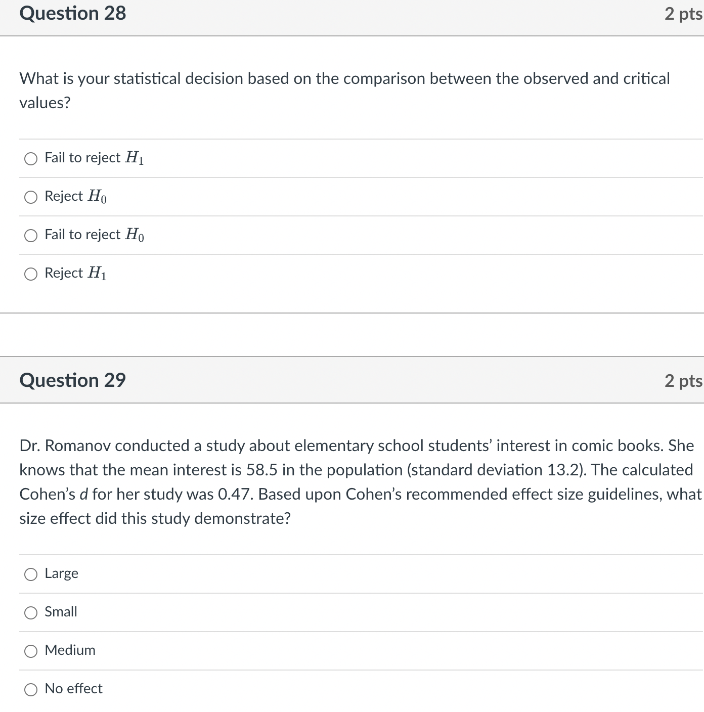 Solved What is your statistical decision based on the | Chegg.com