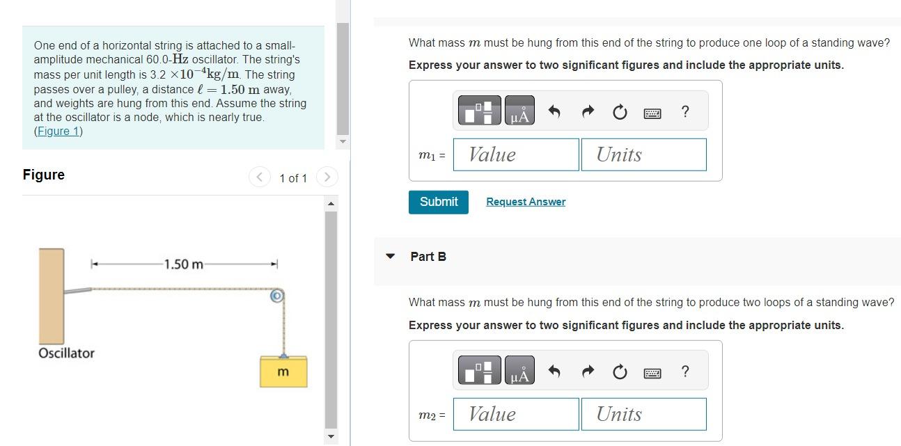 Solved One end of a horizontal string is attached to a | Chegg.com