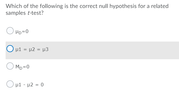 Solved Which of the following is the correct null hypothesis | Chegg.com