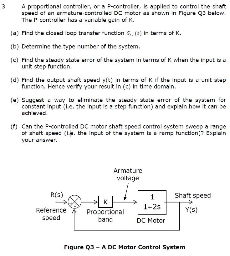 Solved 3 3 A proportional controller, or a P-controller, is | Chegg.com