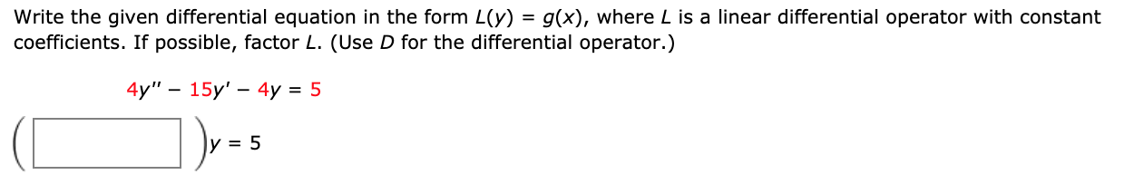 Solved Write the given differential equation in the form | Chegg.com