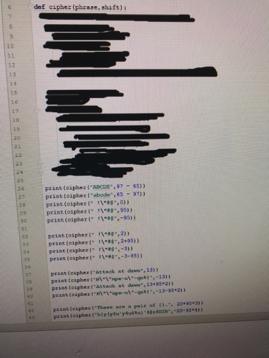 Solved 1) Go to called cipher(phrase,snift) that accepts two | Chegg.com