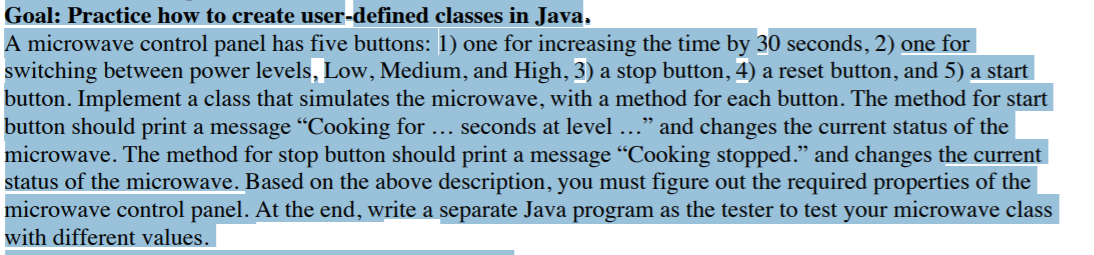 Solved Goal: Practice how to create user-defined classes in | Chegg.com