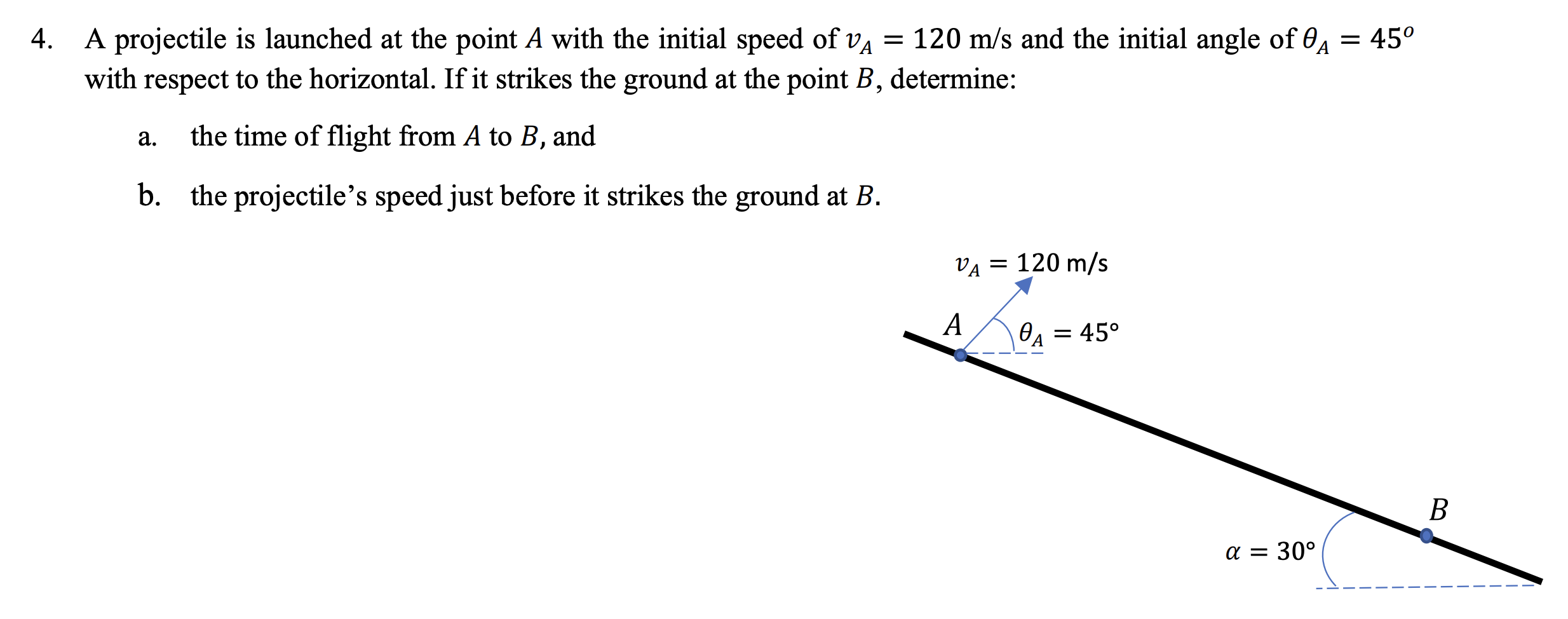 A projectile is launched at the point A with the | Chegg.com