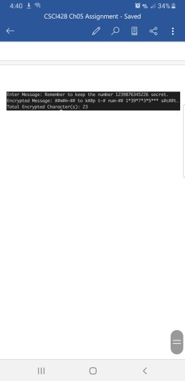 Solved CSCI 428 - Chos • Please upload your source code | Chegg.com