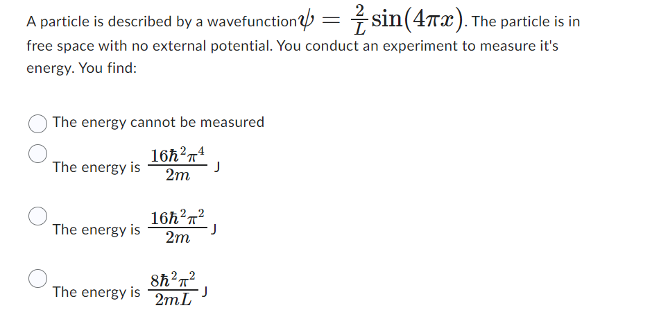 Solved A particle is described by a wavefunction | Chegg.com