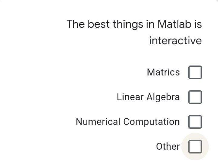 Solved The best things in Matlab is interactive Matrics | Chegg.com
