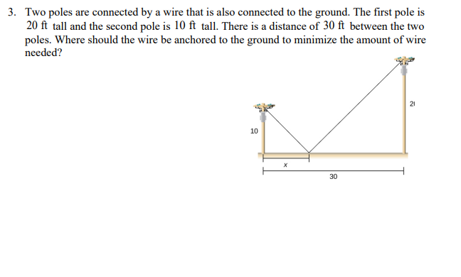 Solved 3. Two poles are connected by a wire that is also | Chegg.com