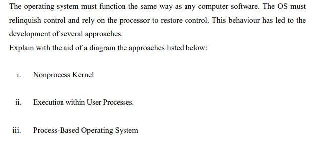 Solved The operating system must function the same way as | Chegg.com