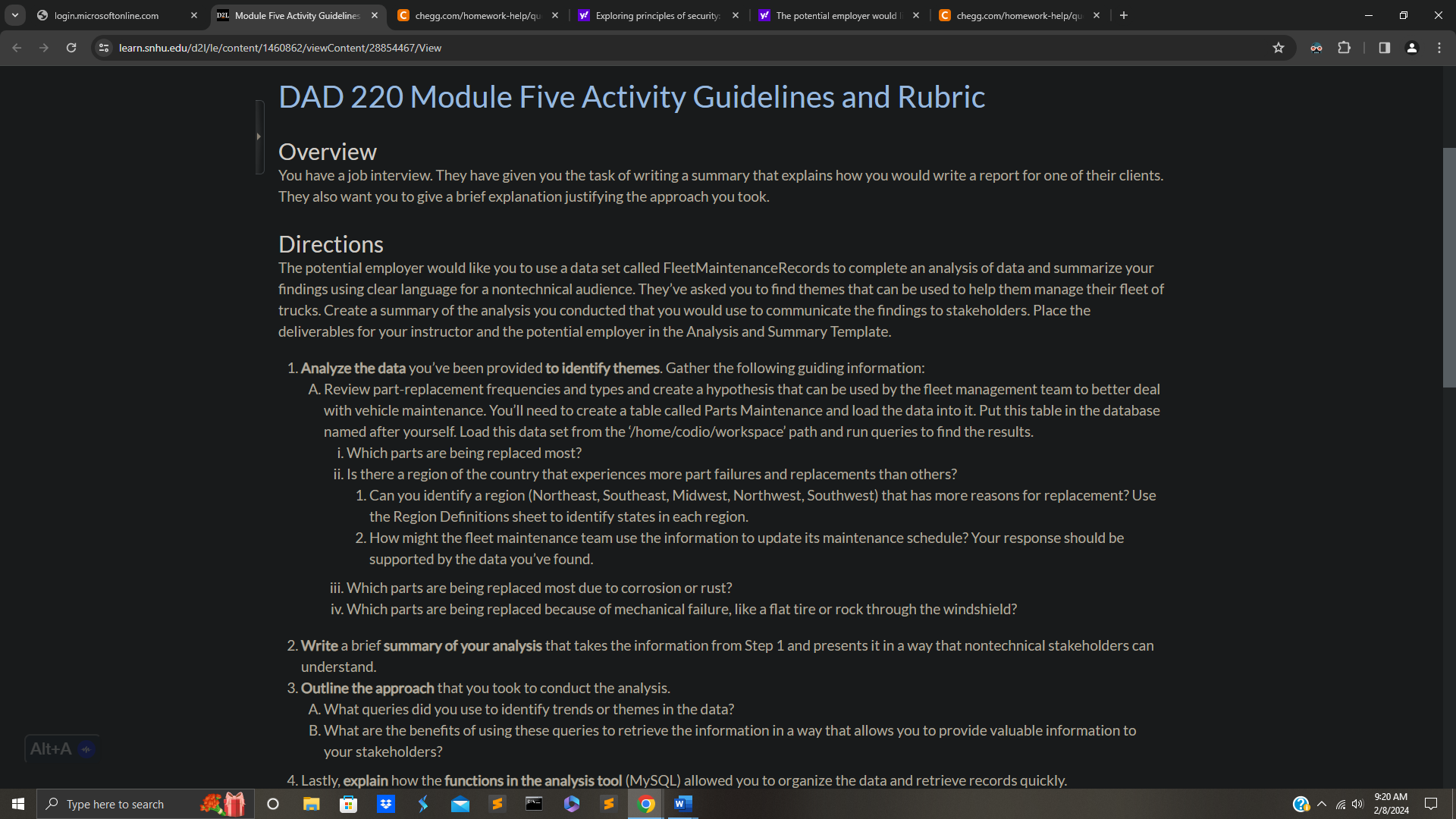 Solved DAD 220 ﻿Module Five Activity Guidelines and | Chegg.com