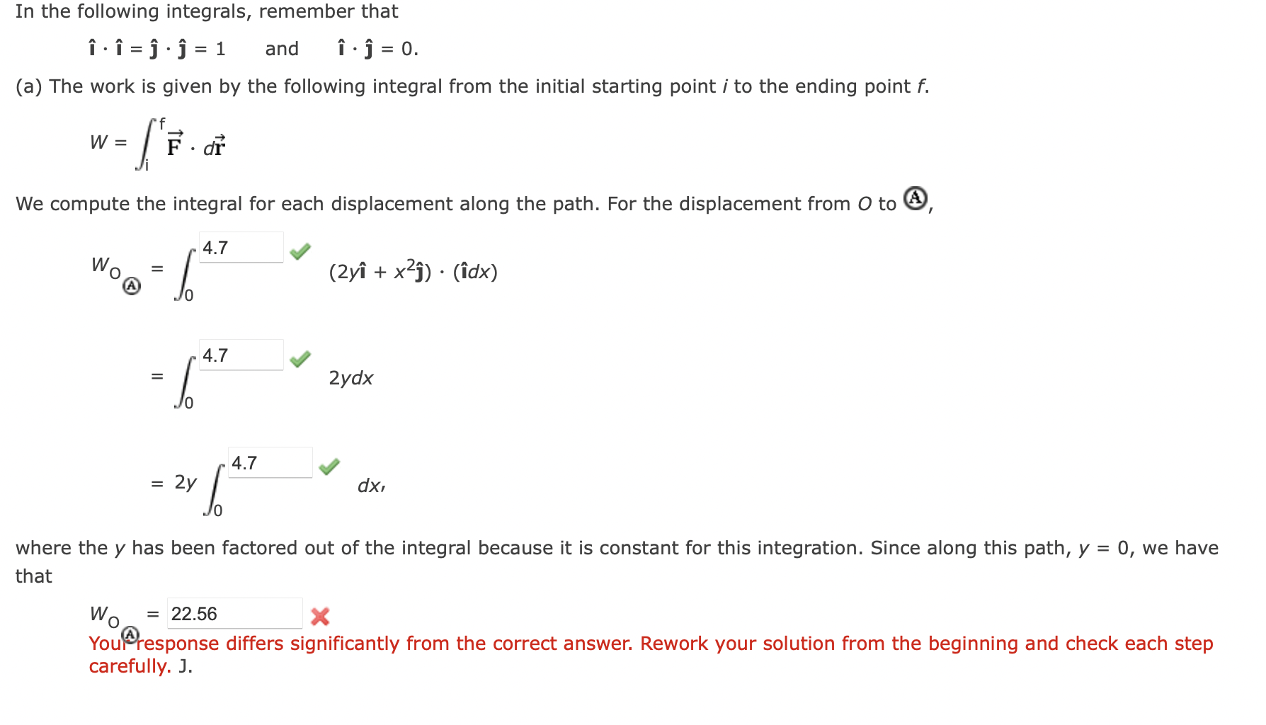 Solved A force acting on a particle moving in the xy plane | Chegg.com