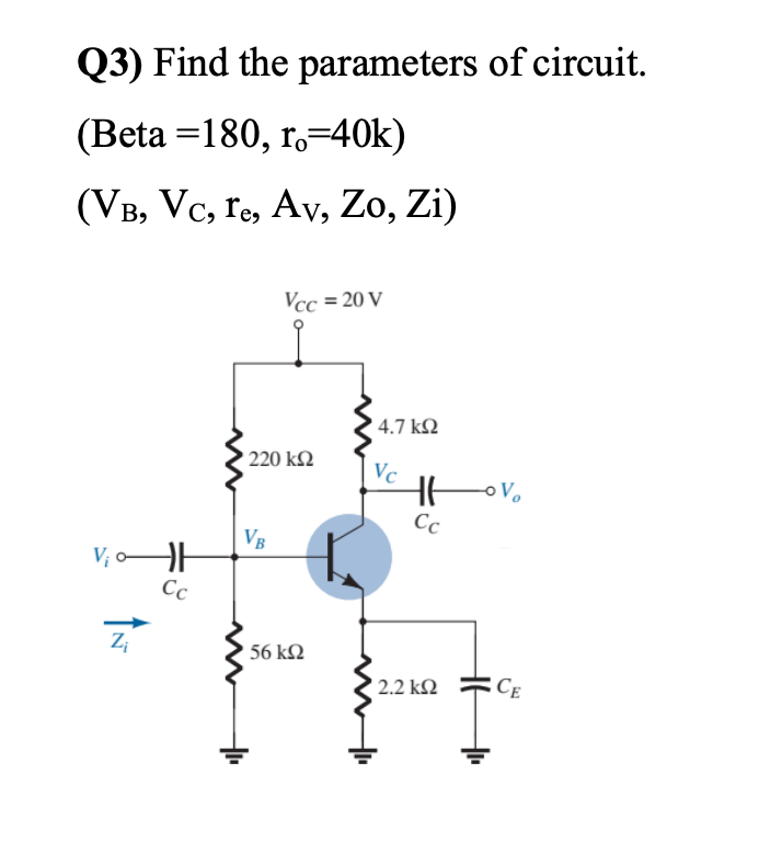 Solved Q3) Find the parameters of circuit. | Chegg.com