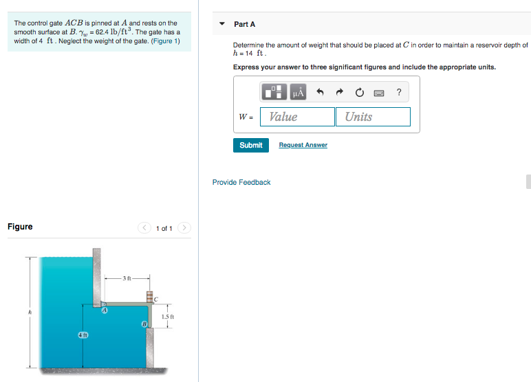 Solved The control gate ACB is pinned at A and rests on the | Chegg.com