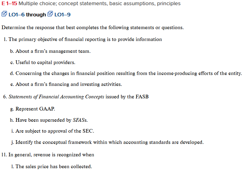 Solved E 115 Multiple Choice Concept Statements Basic 9140