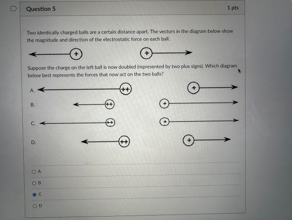 Solved Two identically charged balls are a certain distance | Chegg.com