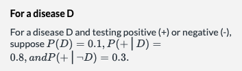 Solved For a disease D For a disease D and testing positive | Chegg.com