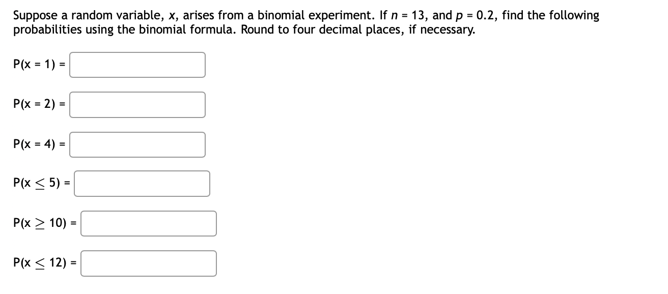 Solved Suppose a random variable, x, arises from a binomial | Chegg.com