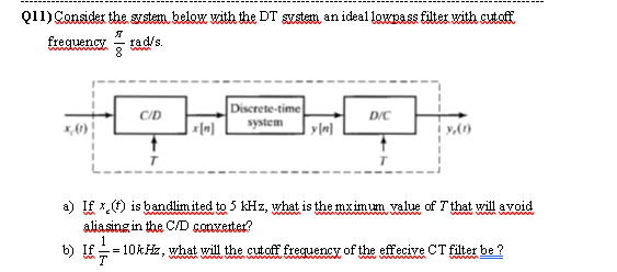Solved Q11) Consider the ystem below with the DT system an | Chegg.com