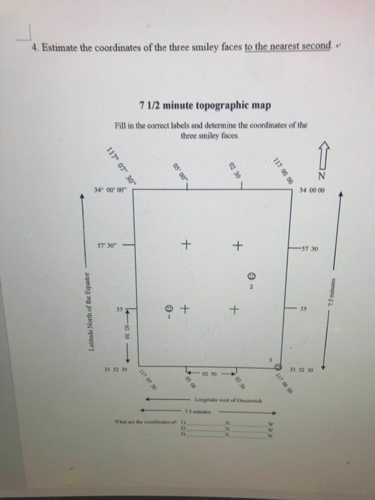 Solved . Estimate the coordinates of the three smiley faces | Chegg.com