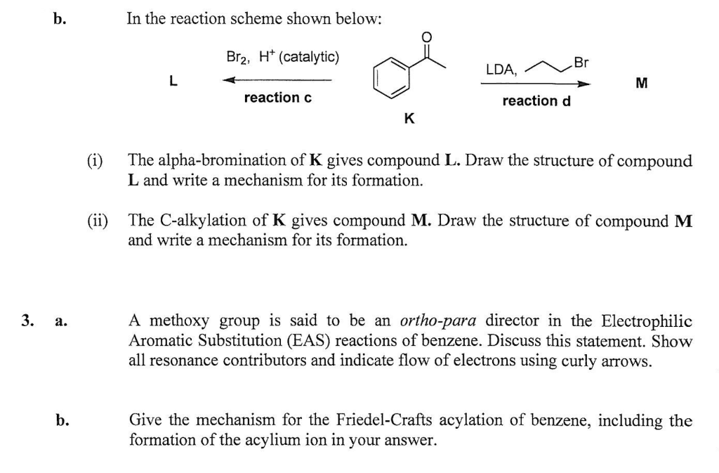 Solved b. In the reaction scheme shown below: Br2, | Chegg.com