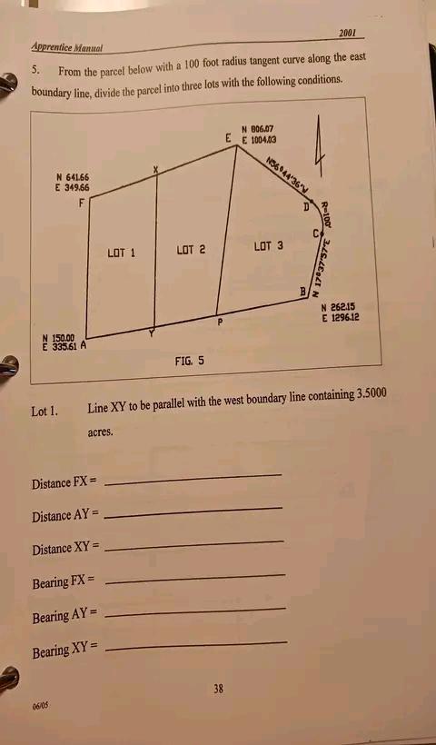 Solved 5. From the parcel below with a 100 foot radius | Chegg.com