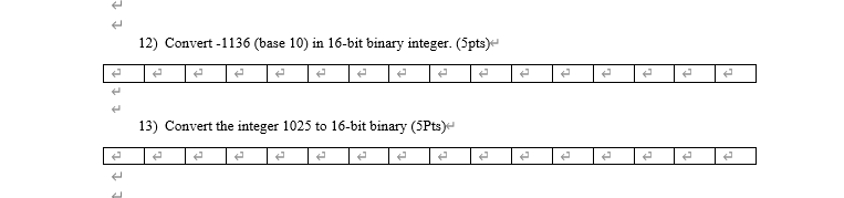 Solved T 1 12 Convert 1136 Base 10 In 16 Bit Binary 